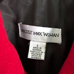 August Max | Jackets & Coats | August Max Woman X Red Wool Zip Up ...